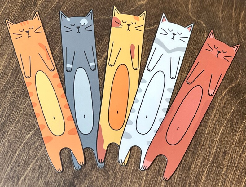 Laminated Cat Bookmarks SET, Cat Book Mark, Animal Bookmarks, Gift for ...