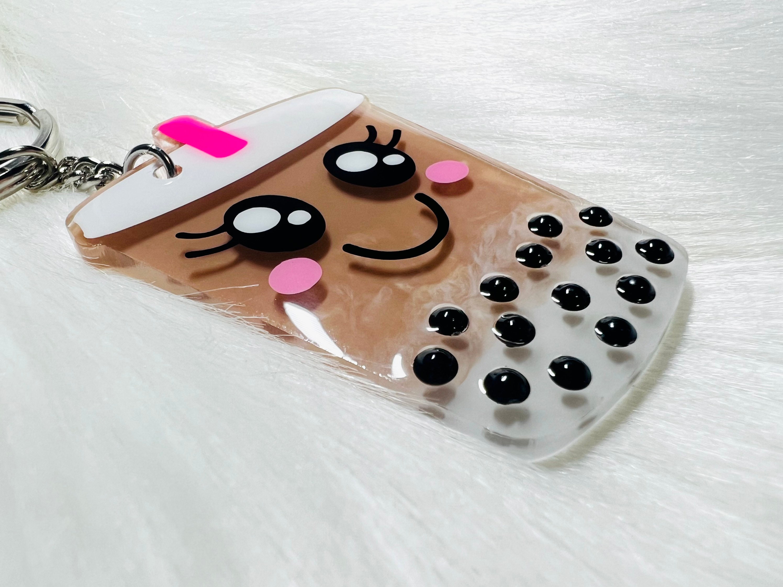 Boba Milk Tea Acrylic Keychain, Bubble Tea Keyring, Boba Tea Keychain ...