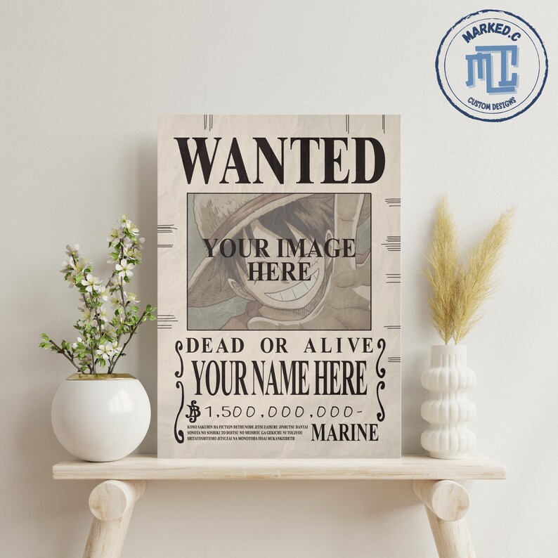 Custom Anime Wanted Poster | Personalized Bounty Sign | Gamer Room ...