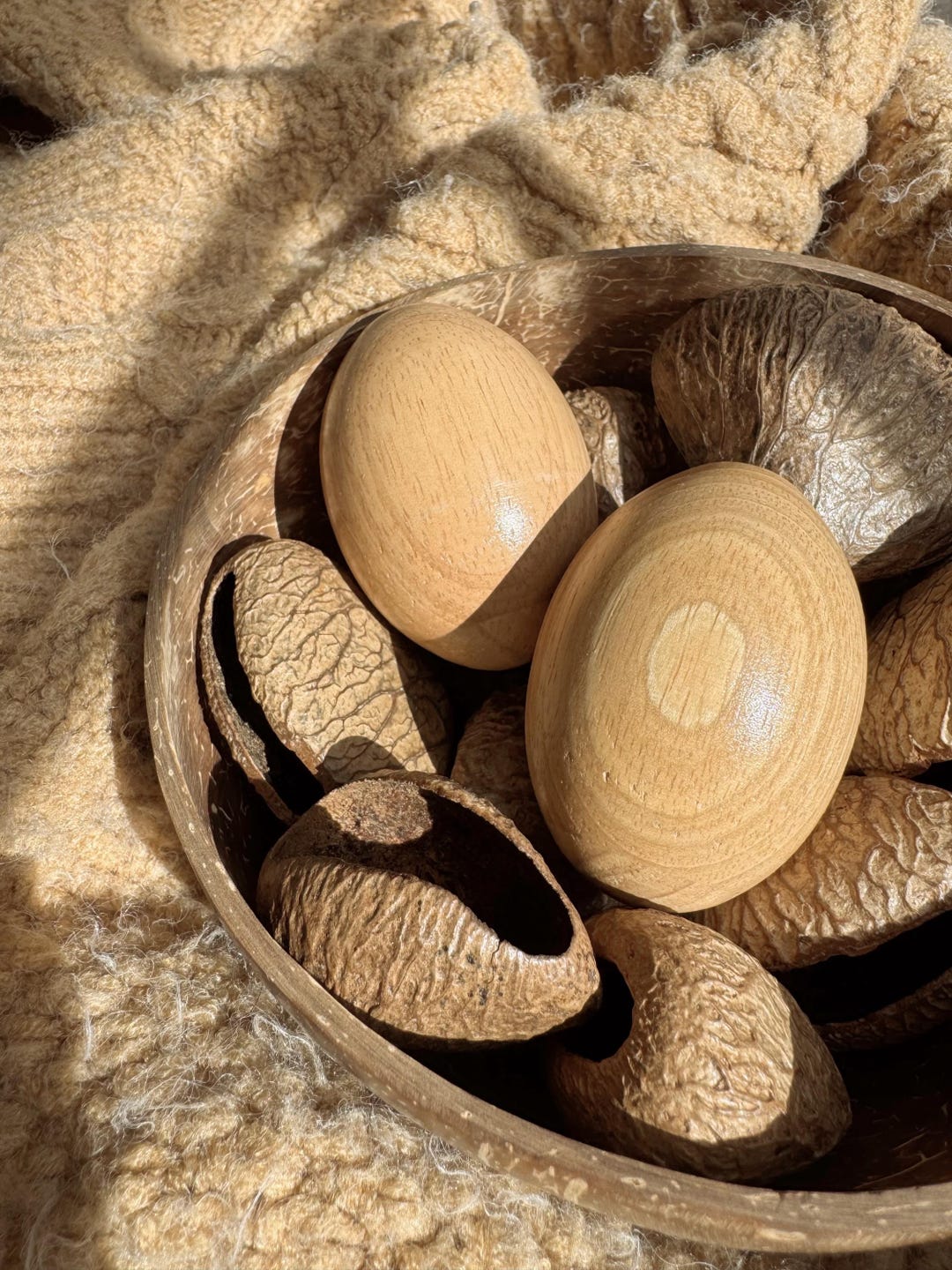 Handmade Oak Wood Egg Shakers – Natural Baby Musical Toy | Montessori ...