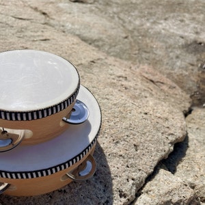 Beech Wood Tambourine Baby Drum Instrument Montessori Musical Toys Kids ...