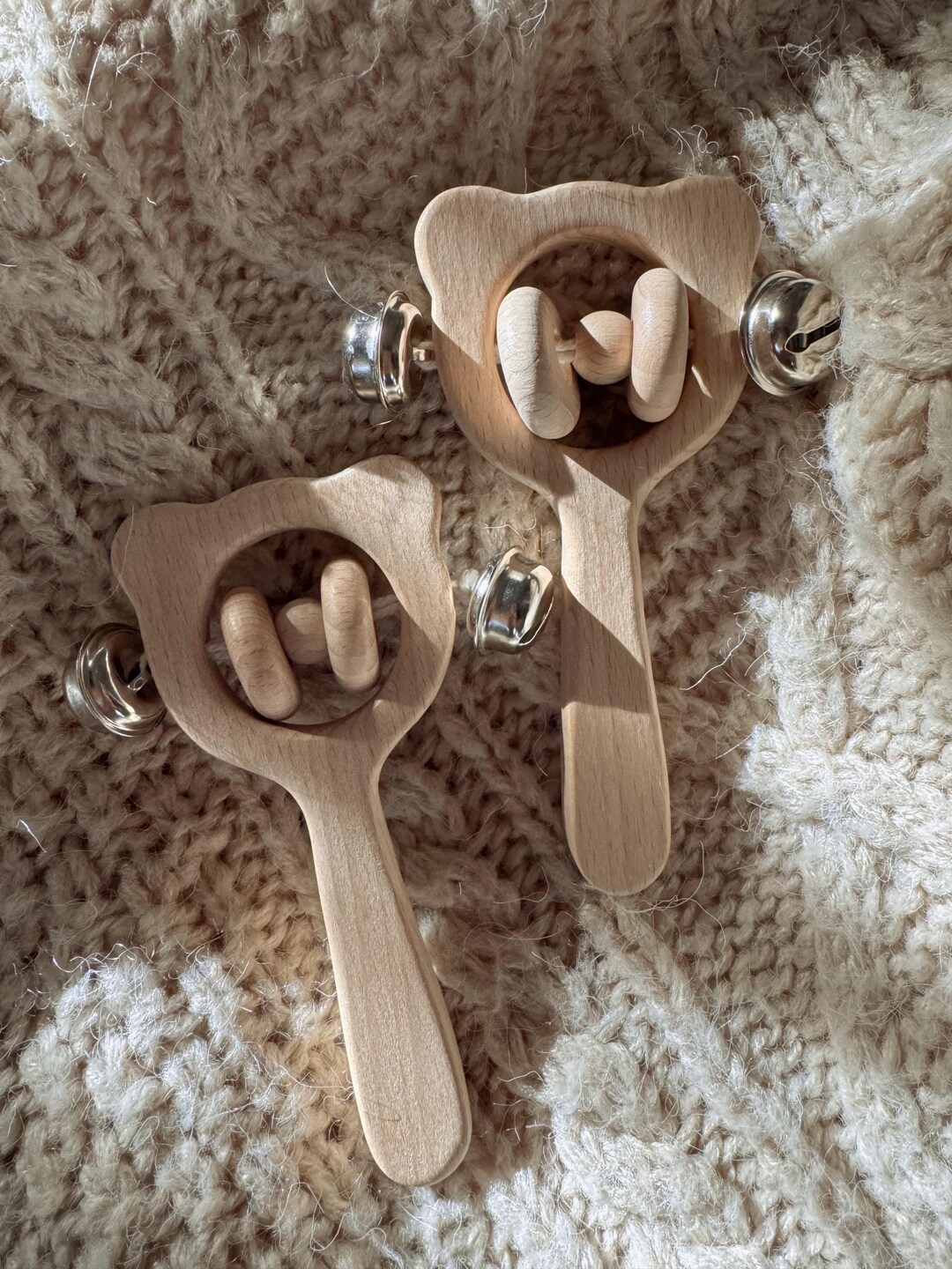 Handmade Wooden Bear Hand Bell for Baby & Toddler | Montessori Music ...