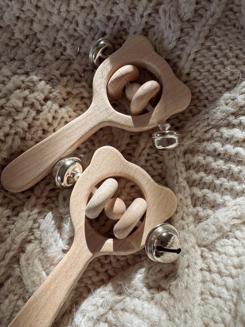 Handmade Wooden Bear Hand Bell for Baby & Toddler | Montessori Music ...