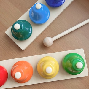 Wooden Desk Bells Set | 8 Notes Diatonic Hand Bells Kids Musical ...