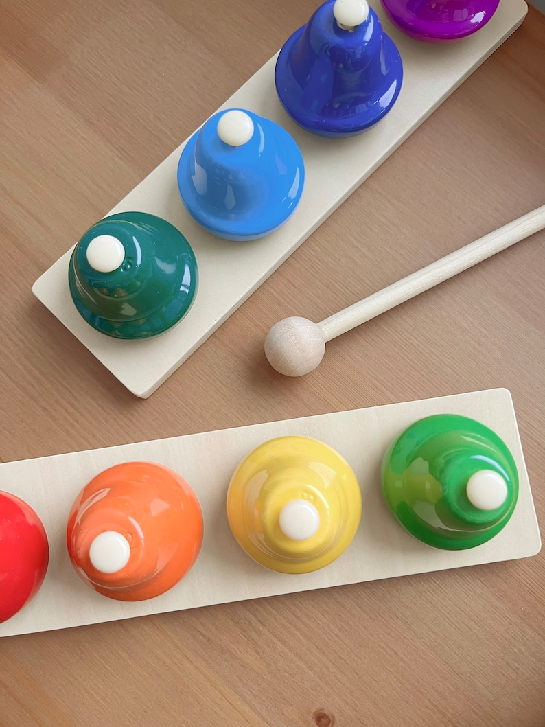 Wooden Desk Bells Set | 8 Notes Diatonic Hand Bells Kids Musical ...