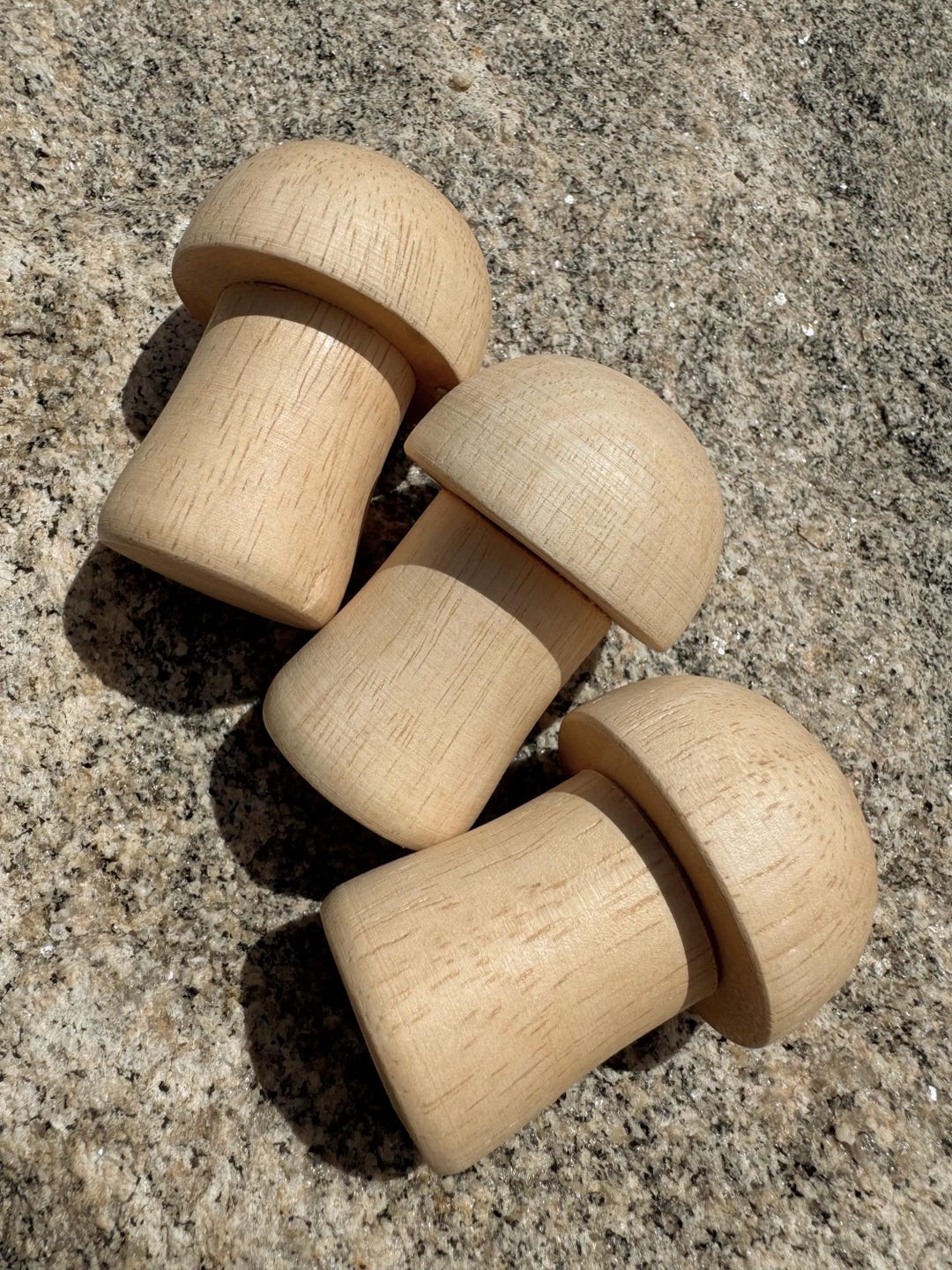 2 Pcs Oak Wood Mushroom Rattle Baby Shaker Wooden Mushroom Handmade ...