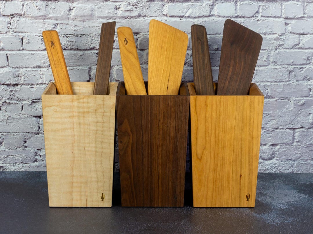 Wood Utensil Holder | Handmade in Arizona From Walnut, Cherry, and ...