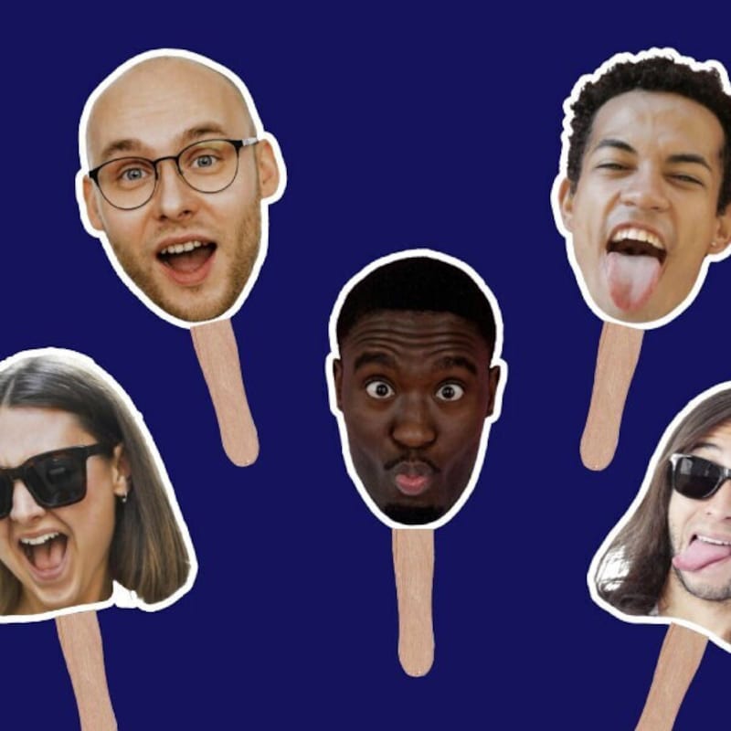 Face on a Stick - Etsy