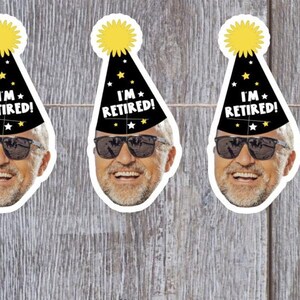 Custom Retirement Banner With Face, Personalized Retired Garland ...