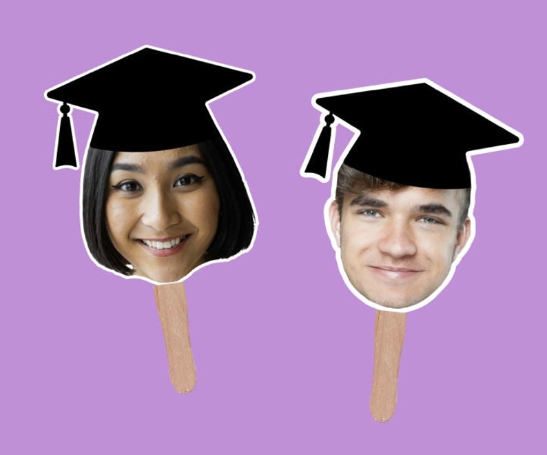 Custom Graduation Face on a Stick, Personalized Grad Party Prop, Photo ...