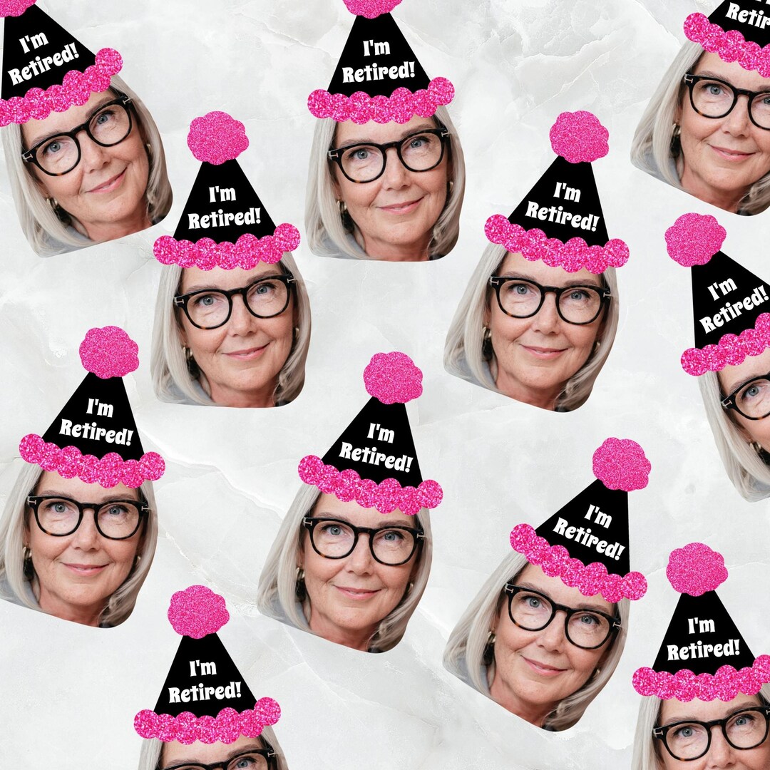 Retired Decoration, Custom Retirement Face Sticker of Confetti, Retired ...
