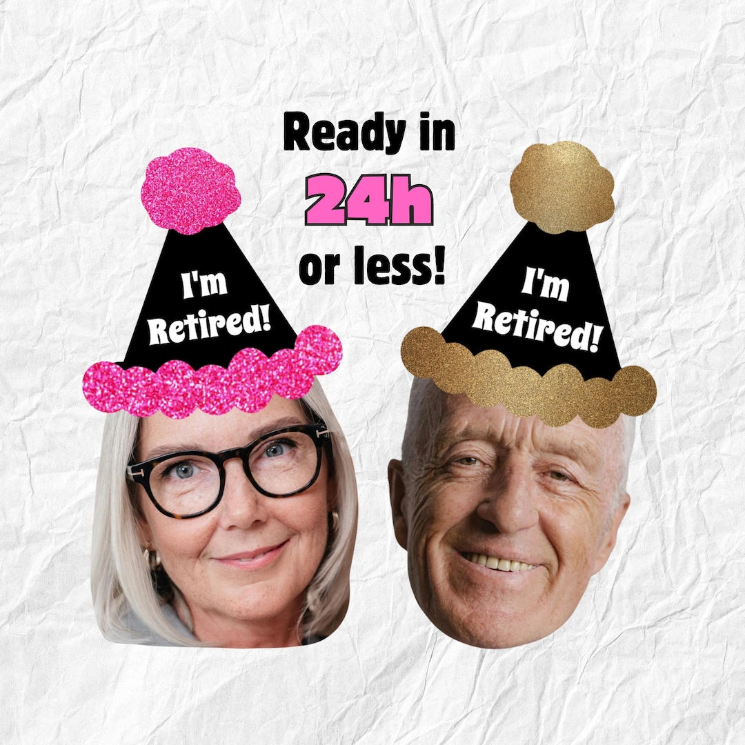 Custom Face Retirement Party Banner, Personalized Decoration (digital ...
