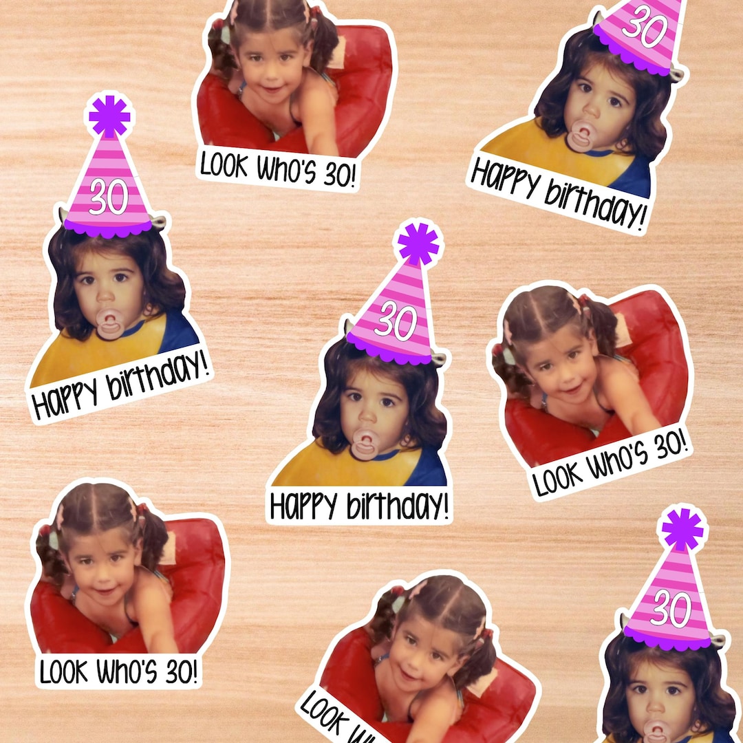 Custom Face Stickers, Birthday Party Decor, Photo Confetti - Etsy