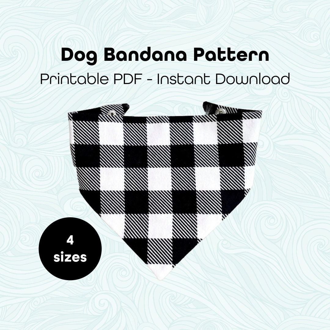 Dog Bandana Pattern, Tutorial Snap Closure Pet Bandana, PDF Scarf ...