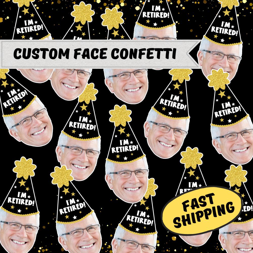 Personalized Retirement Confetti or Stickers: Custom Face Party ...