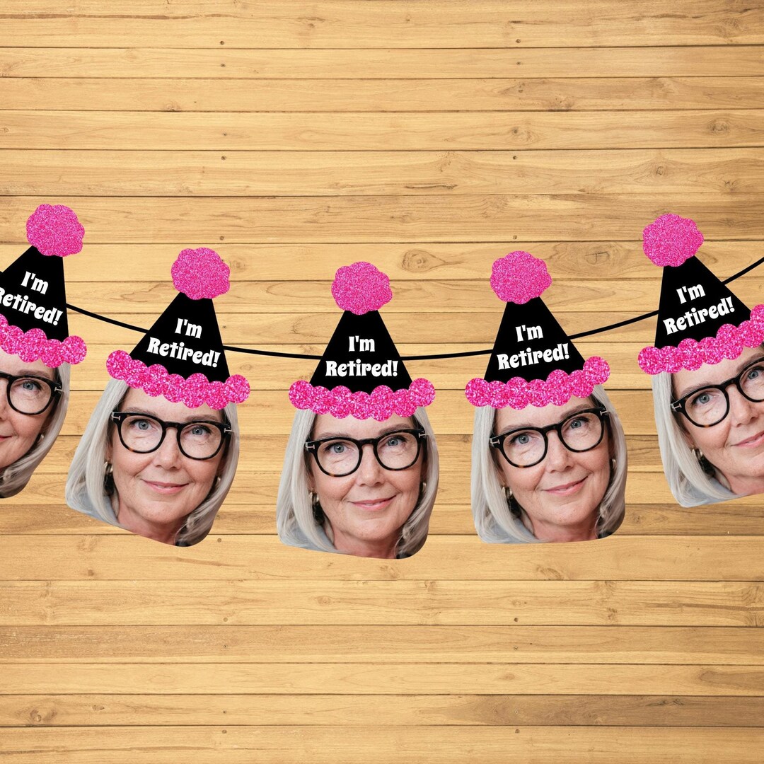 Custom Retirement Banner With Face, Personalized Retired Garland ...