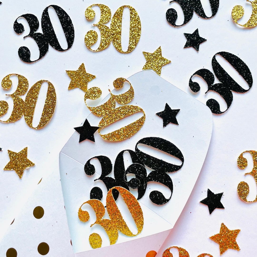 Personalized Glitter Number Confetti, Birthday Anniversary Party Decor ...