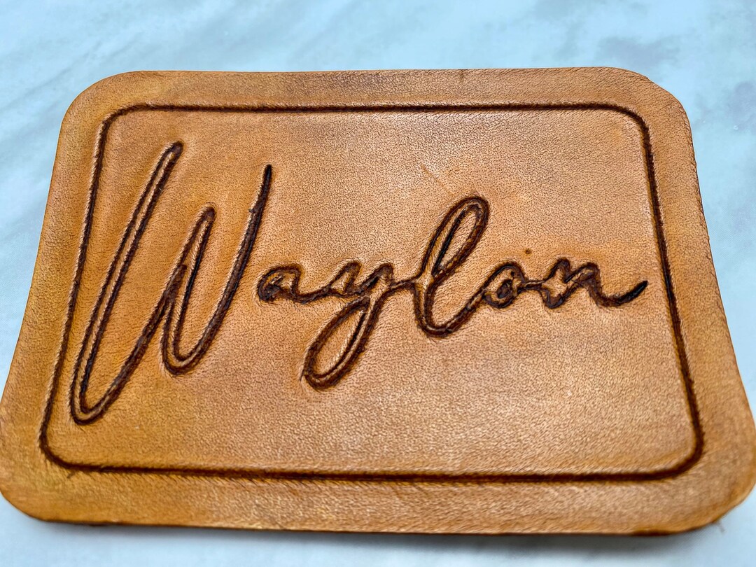 Engraved Leather Name Patch, Hat Patch, Backpack Patch, Custom Leather ...