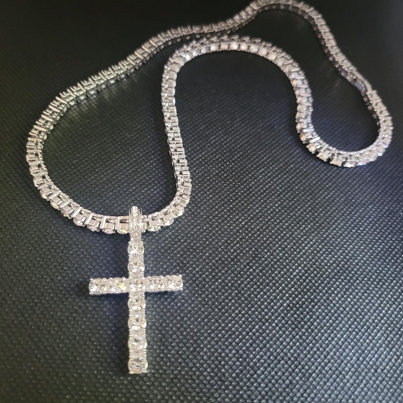 Diamond Cross Chain - Etsy