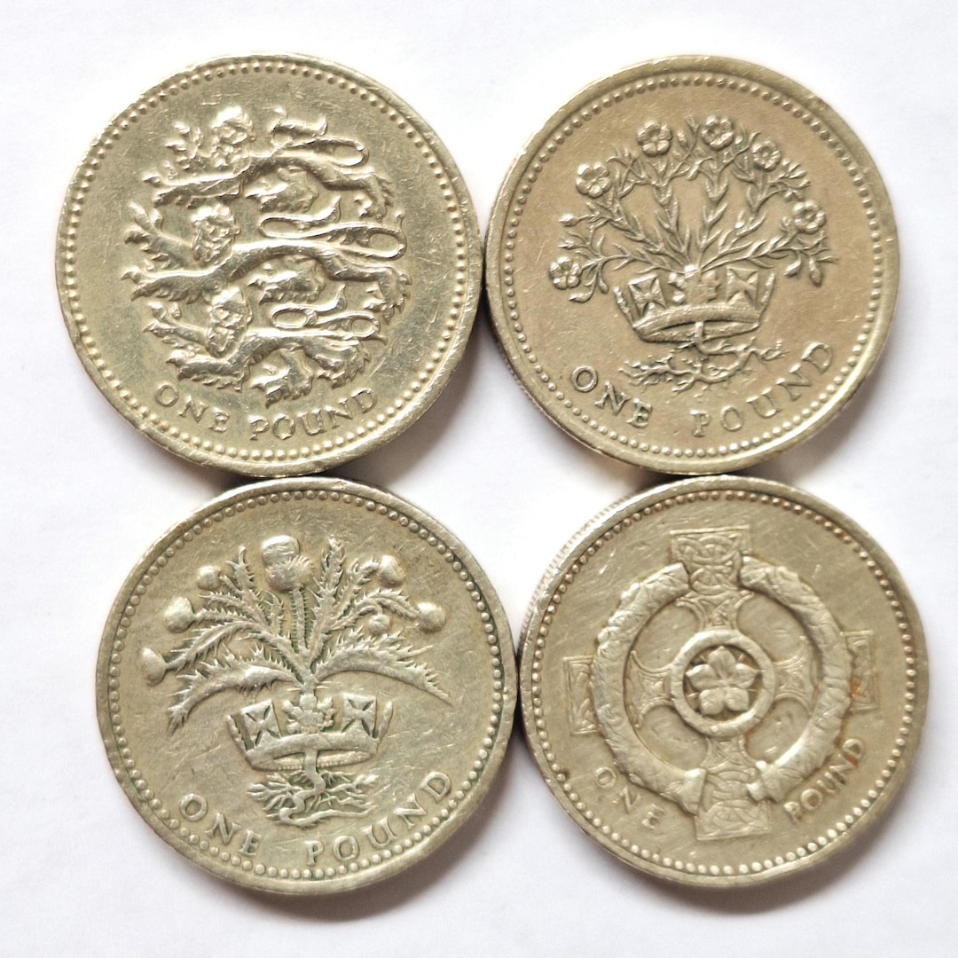 Queen Elizabeth II British 1 Pound Coin 4 Coin Bundle in Good Condition ...