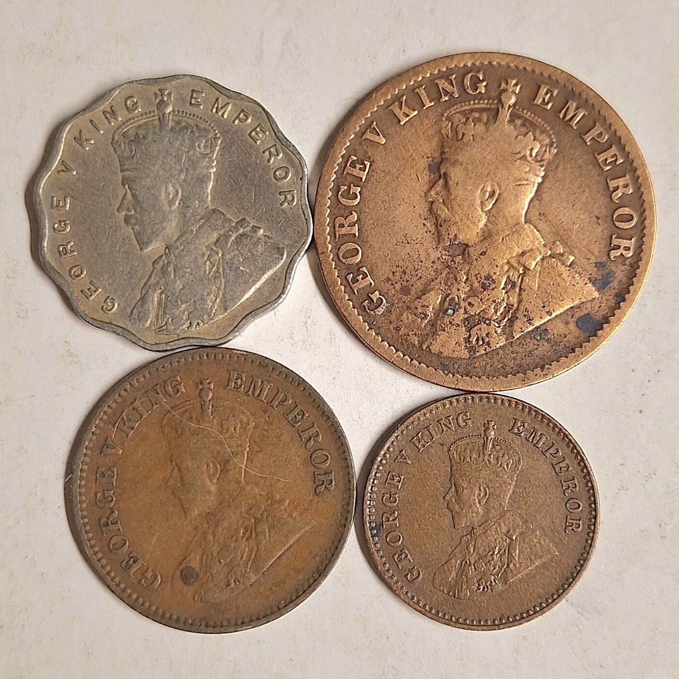 King George V British India Anna Coin Collection in Good Condition ...