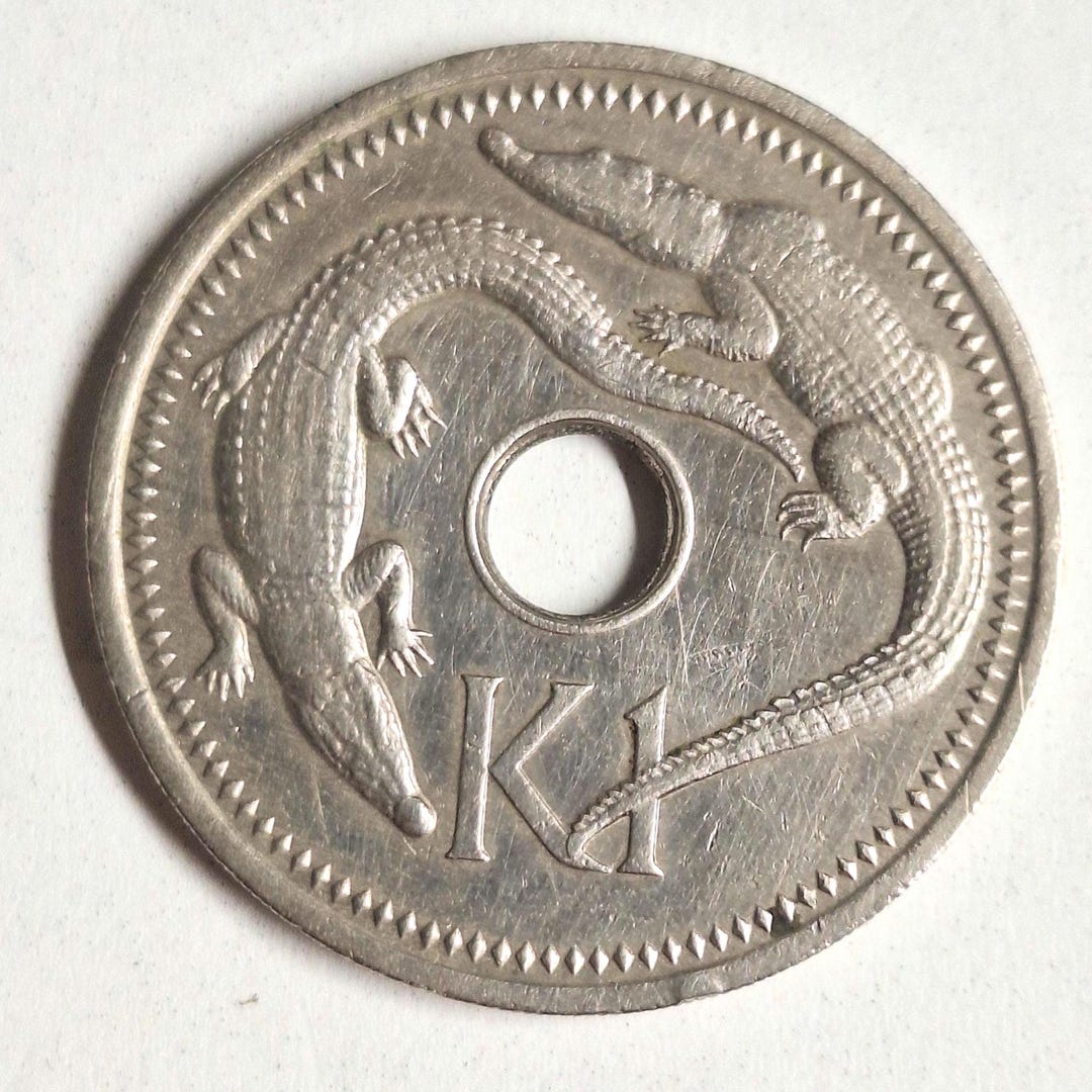 Papua New Guinea 1 Kina Large Crocodile Coin in Excellent Condition ...