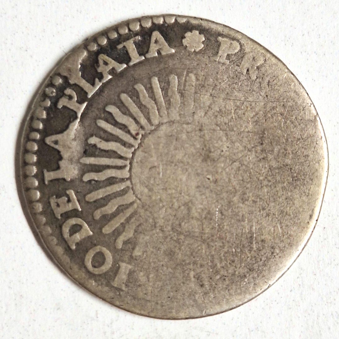 1815 Argentina 2 Reals High Purity Silver Coin in Heavily Circulated ...