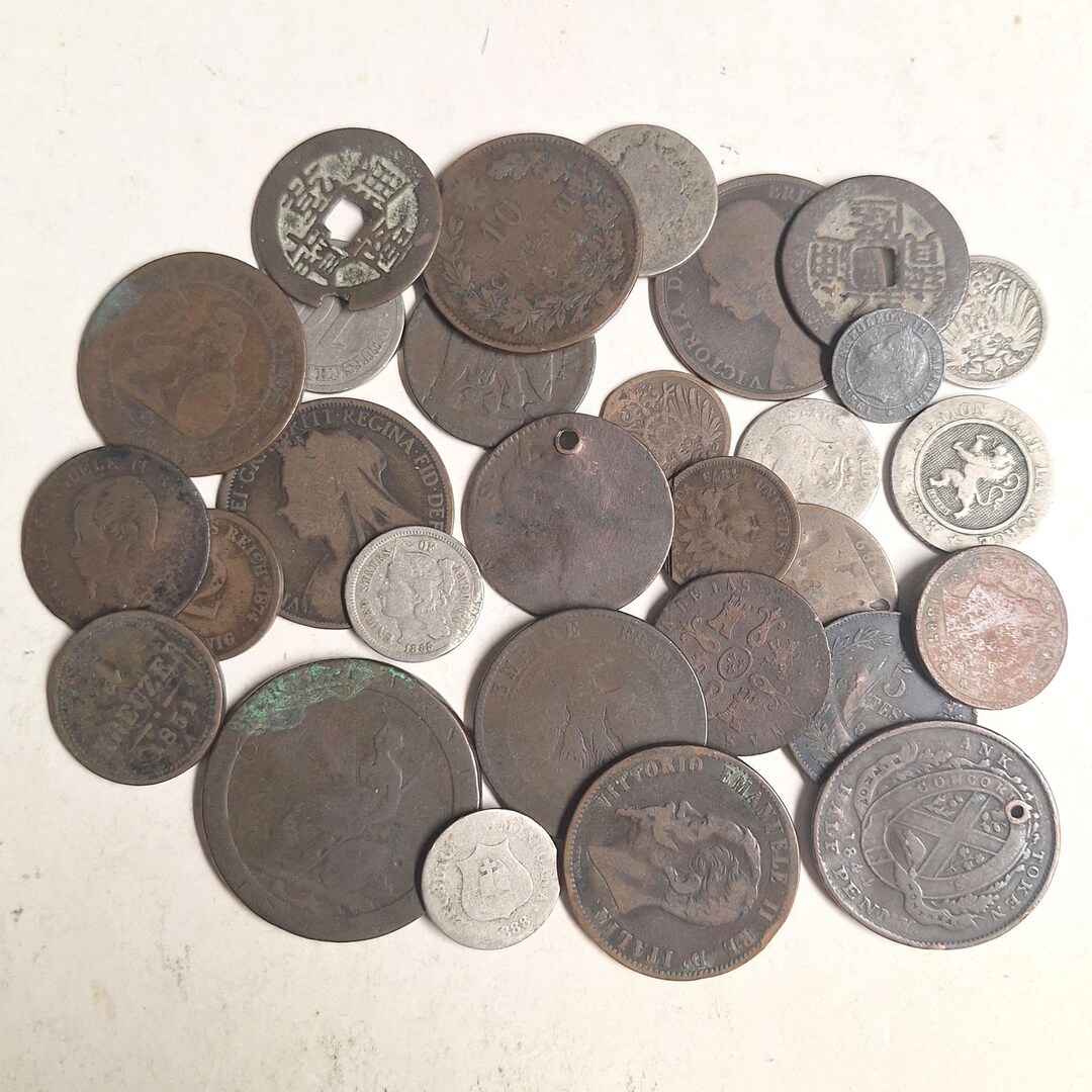 1700s 1800s, 15 Random World Coins From Large Collection, All in ...