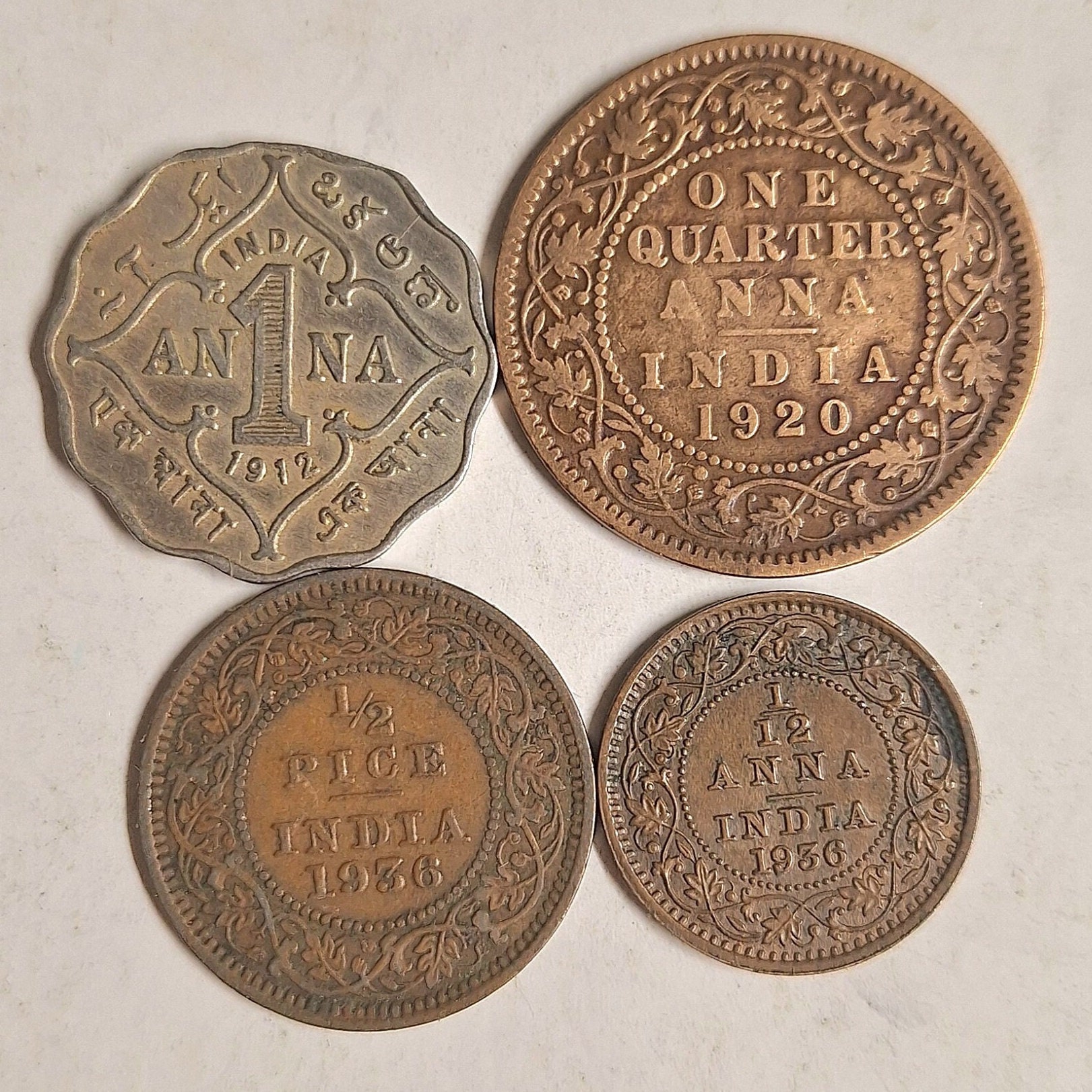 King George V British India Anna Coin Collection in Good Condition ...