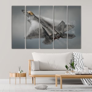 Fighter Jets Wall Decor, F-22 Raptor Canvas Wall Art, Huge Canvas ...