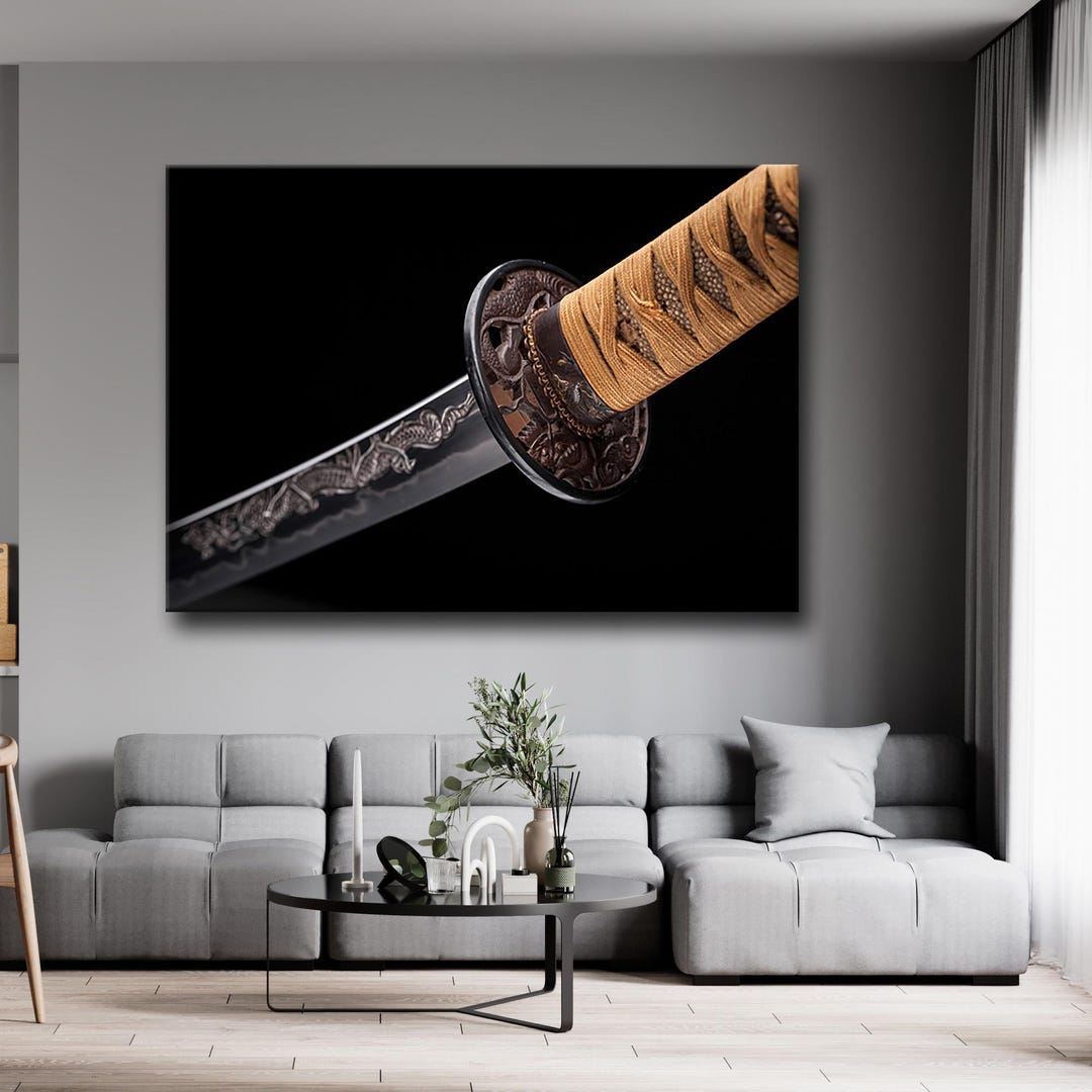 Modern Printed, Samurai Blade Canvas Art, Ju Jutsu Art Canvas, Japan ...
