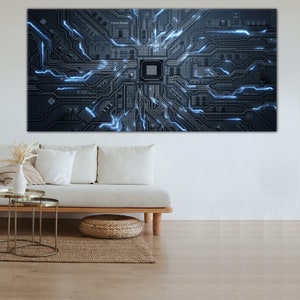 Computer Science Wall Decor, Electronic Wall Art, Extra Large Canvas ...