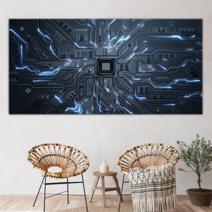 Computer Science Wall Decor, Electronic Wall Art, Extra Large Canvas ...