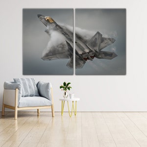 Fighter Jets Wall Decor, F-22 Raptor Canvas Wall Art, Huge Canvas ...