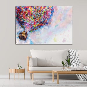 Up Movie Wall Art, Pixar Glass Wall Art, up Pixar Canvas, up Poster ...