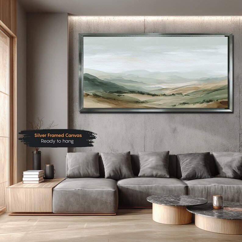 Neutral Abstract Landscape Canvas Wall Art, Minimalist Nature Decor - Etsy