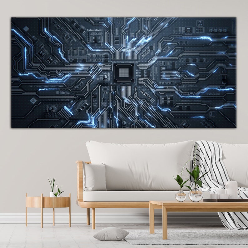 Computer Science Wall Decor, Electronic Wall Art, Extra Large Canvas ...