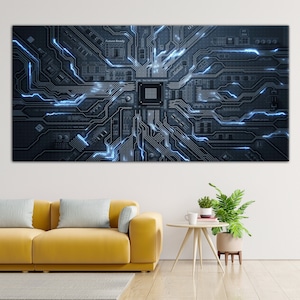 Computer Chip Canvas Print, Electronic Wall Art - Etsy