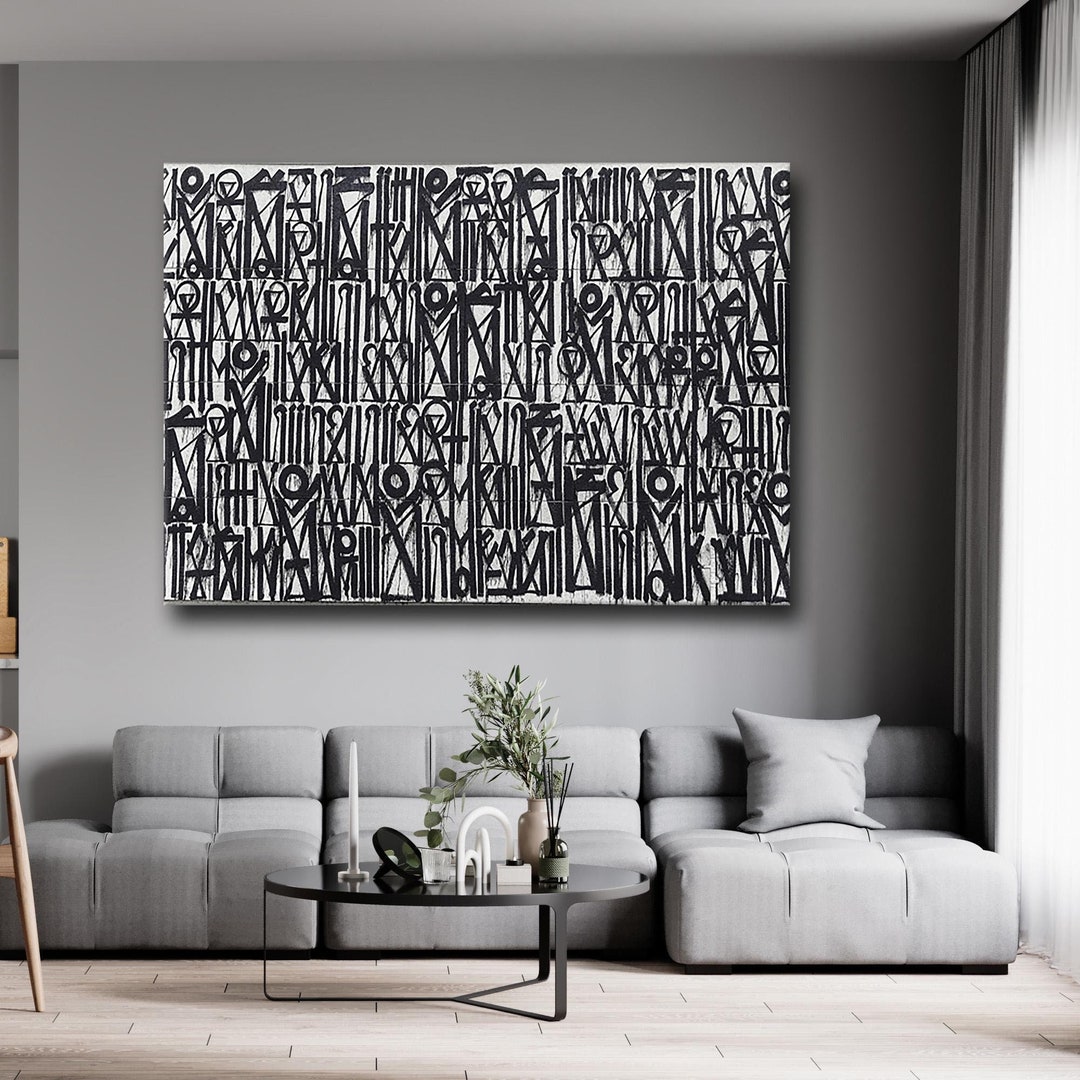 Retna, Abstract Wall Art, Street Graffiti Wall Decor, Black and White ...