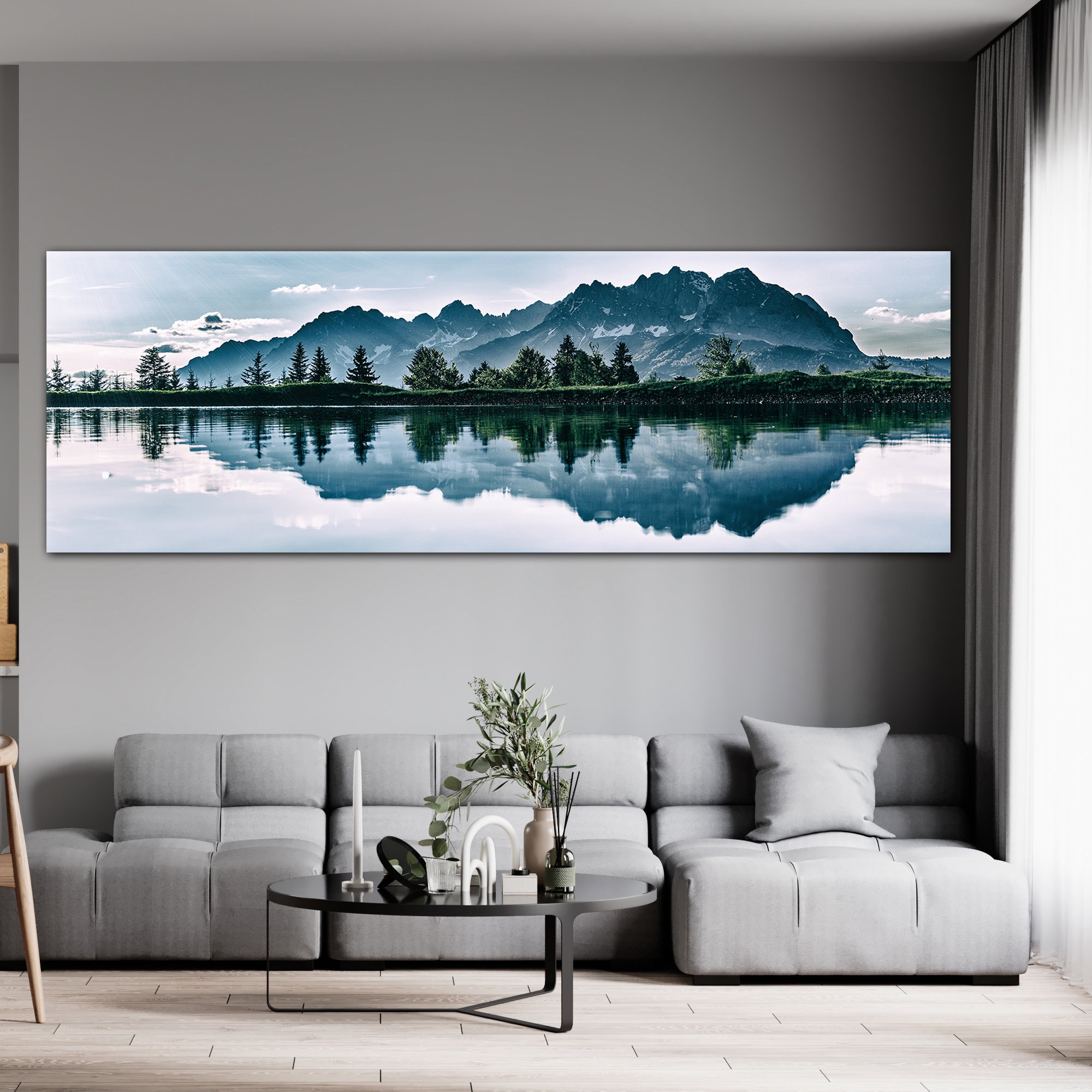 Landscape Wall Decor, Mountain Wall Art, Huge Canvas, Nature Forest ...