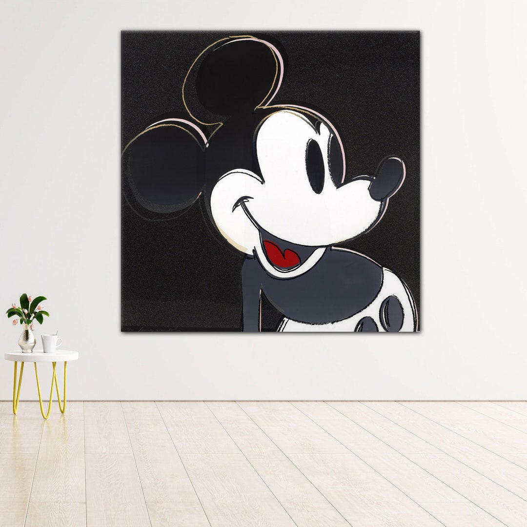 Mickey Mouse Square Pop Art Canvas Wall Art Print, Mickey Mouse Decor ...