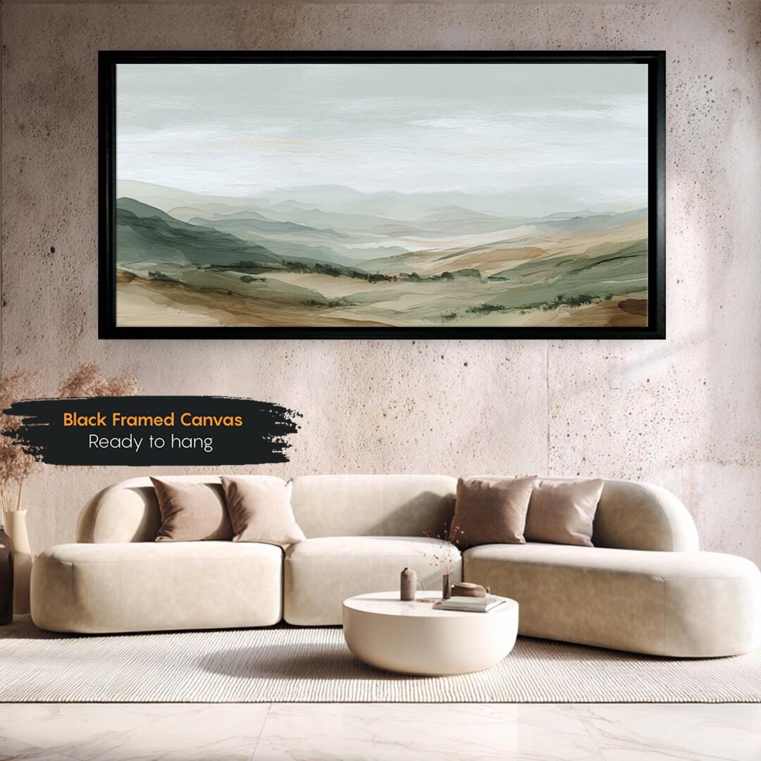 Neutral Abstract Landscape Canvas Wall Art, Minimalist Nature Decor - Etsy