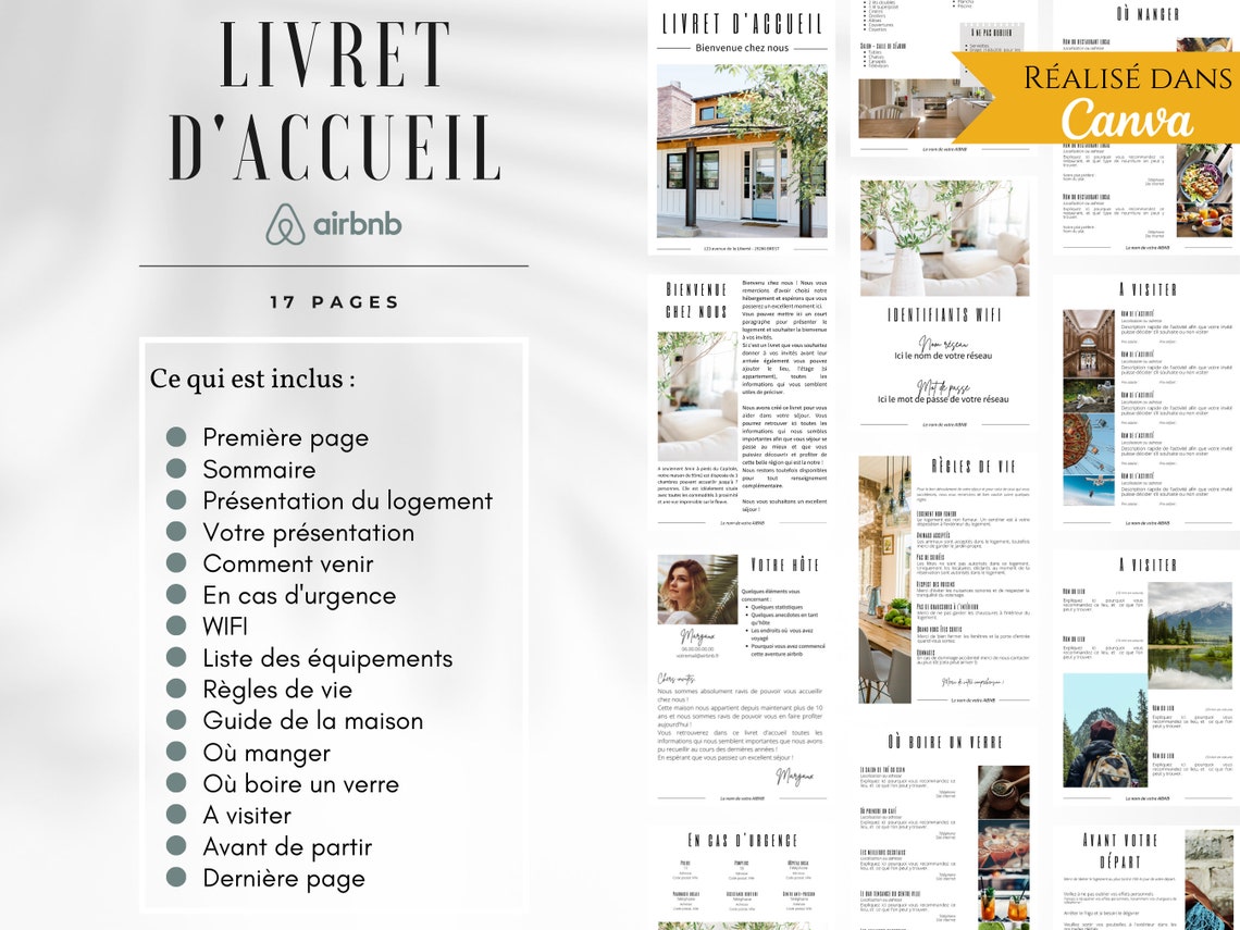French AIRBNB Welcome Booklet Airbnb Welcome Guide French Rental ...