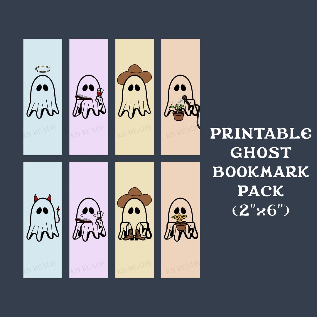 Printable Ghost Bookmark Pack - 2"x6" - Etsy