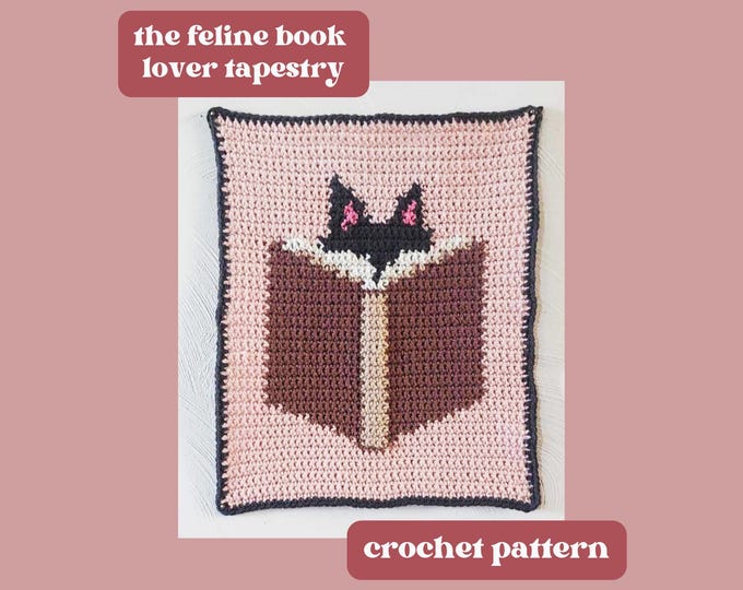 Feline Book Lover Tapestry Pattern ONLY - Etsy