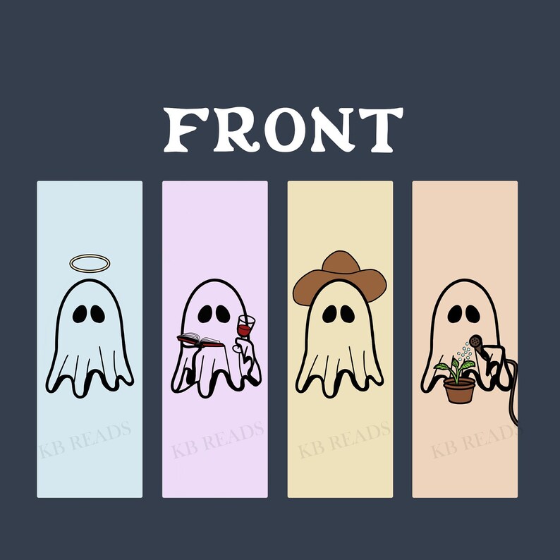 Printable Ghost Bookmark Pack 2x6 - Etsy