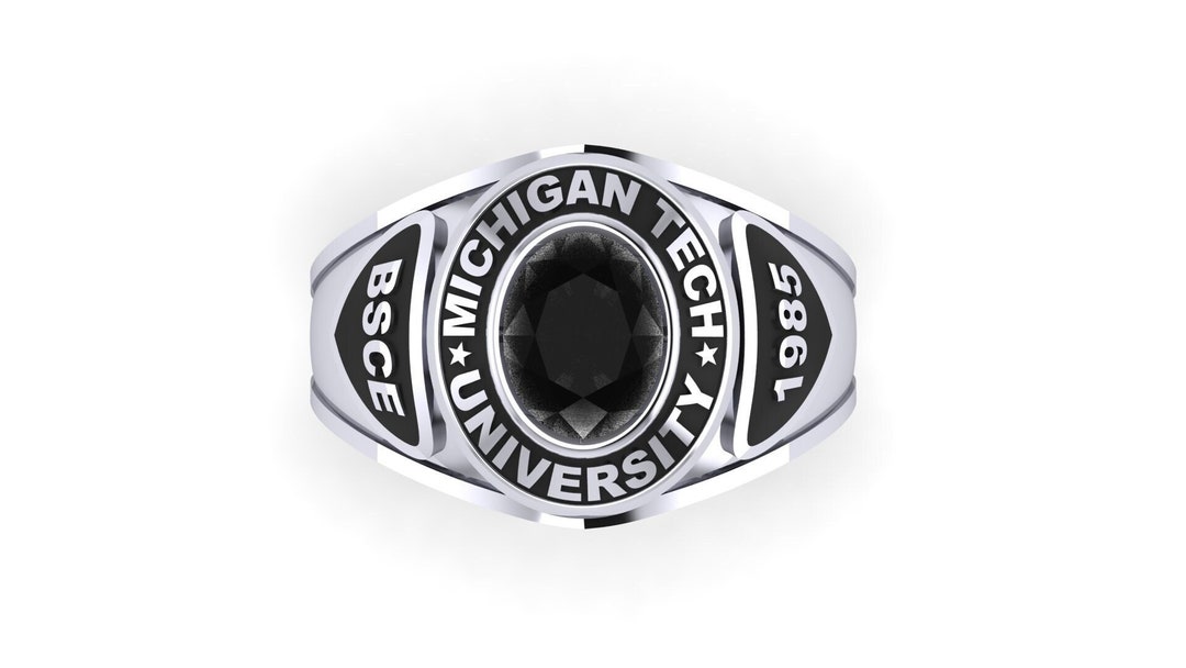 Personalized Graduation Ring, Custom Silver 925 High School Class Ring ...