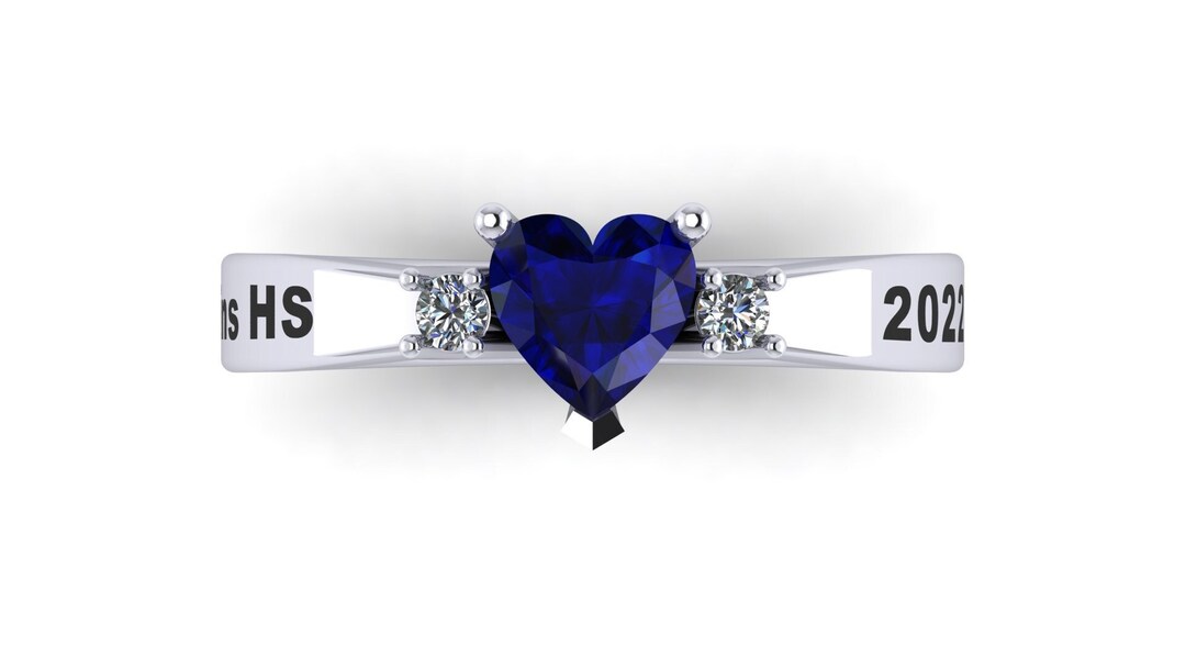 Custom Graduation Ring, College Class Ring, Class of 2022 Ring, Blue ...