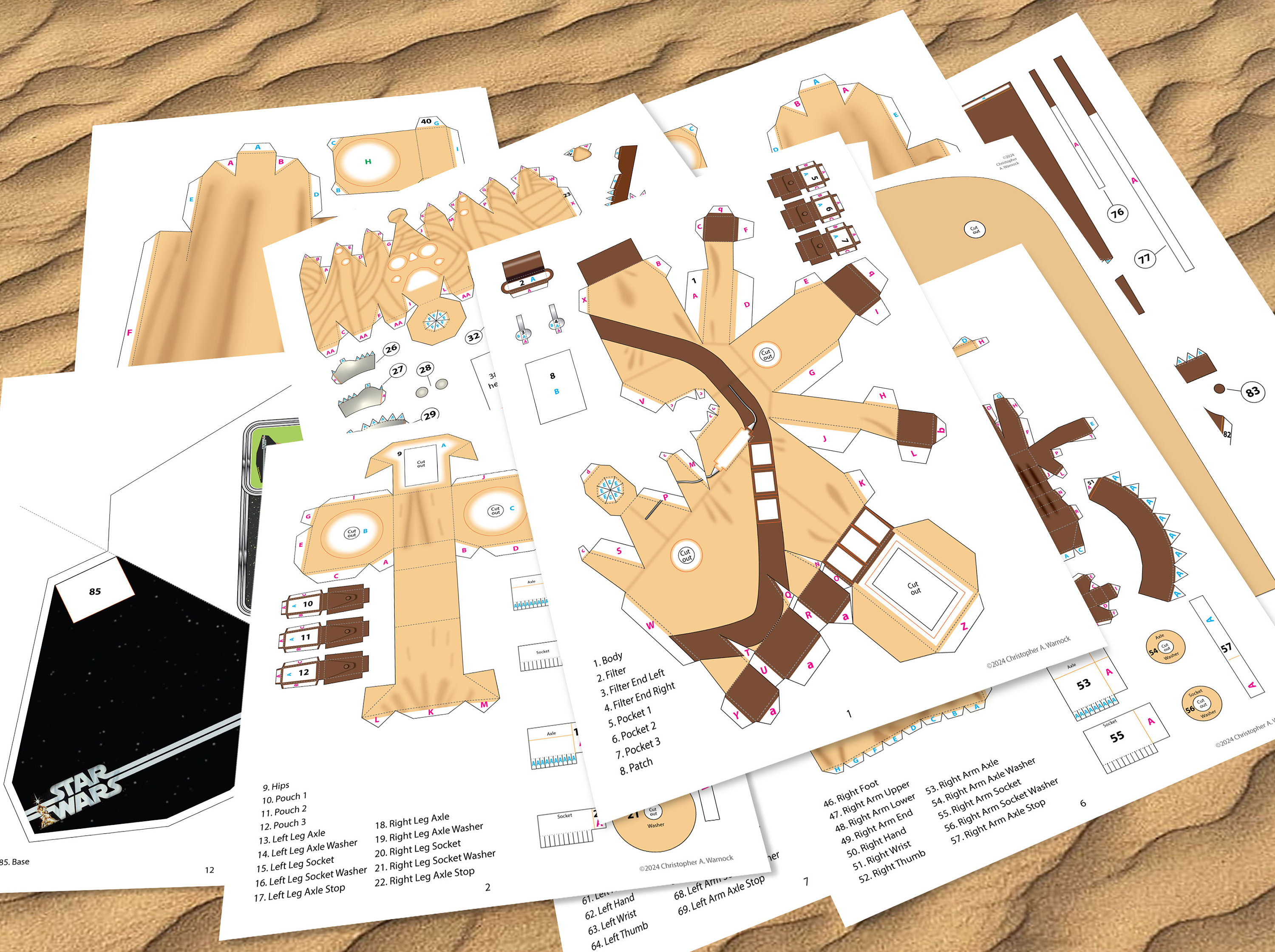 STAR WARS Papercraft Pdf File Instant Download. 1977 Retro Kenner-style ...