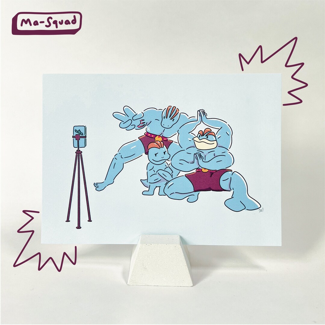Ma-squad machop Machoke Machamp 5x7 Art Print - Etsy